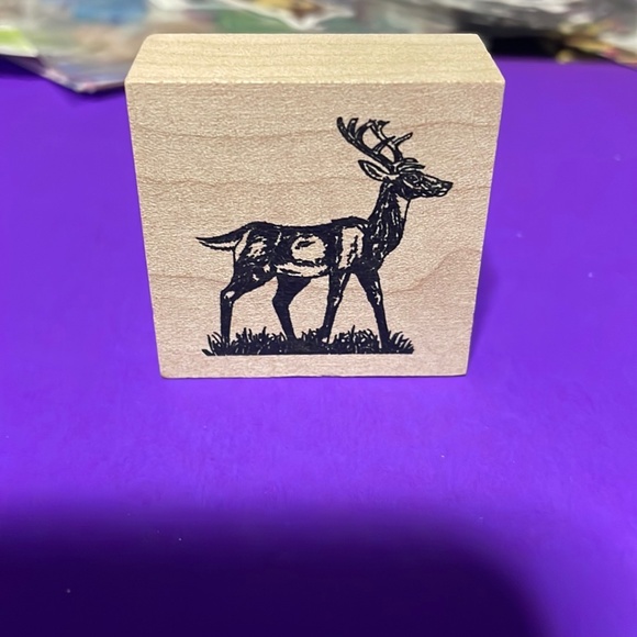 Design | Brand New Wood Rubber Stamp Deer | Poshmark